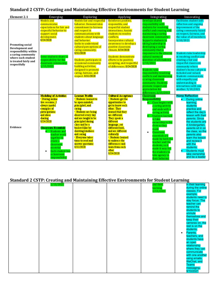 CSTP 2 Stephenson 3-22-2022 | PDF | Teachers | Learning