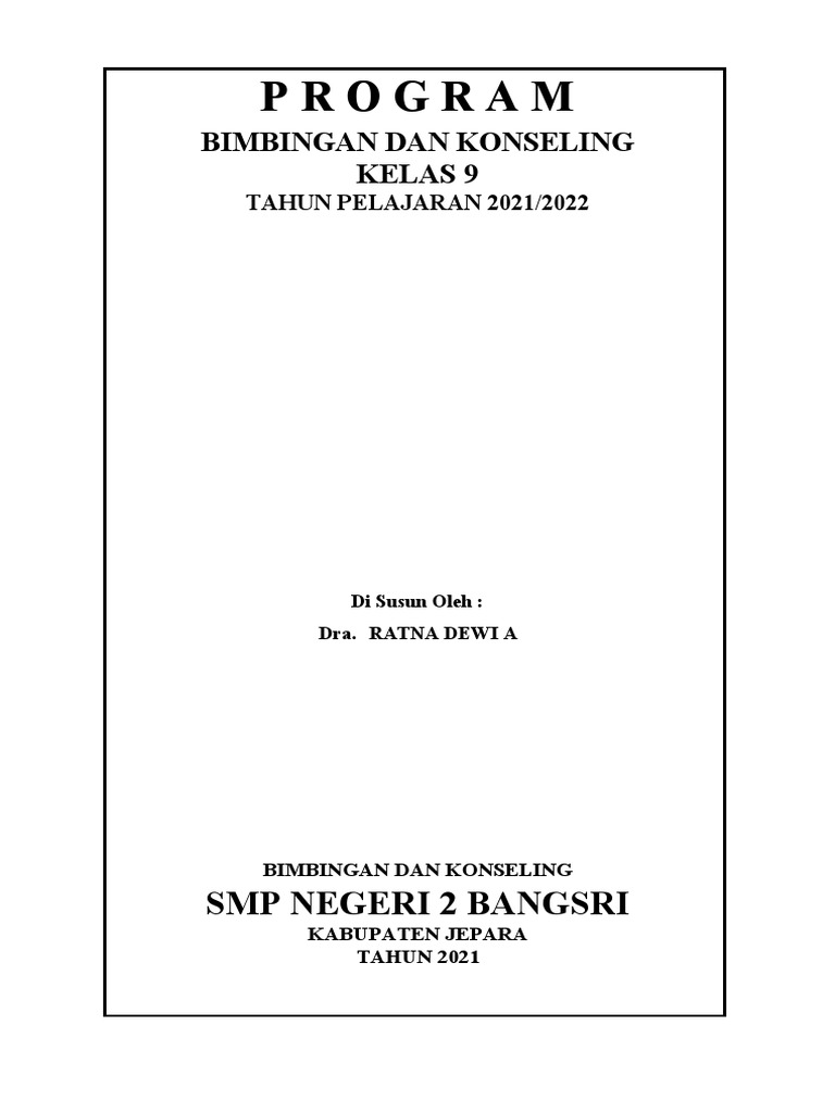 CONTOH PROGRAM BK SMP KELAS 9 Terbaru | PDF
