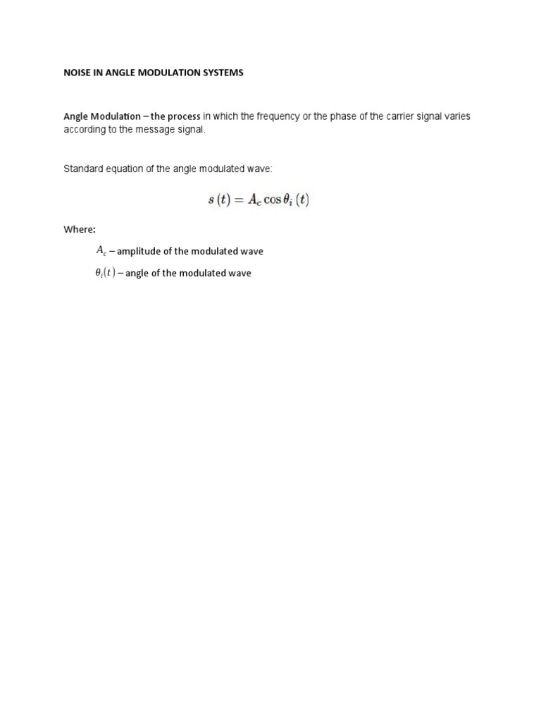 Angle Modulation Systems Explained | PDF