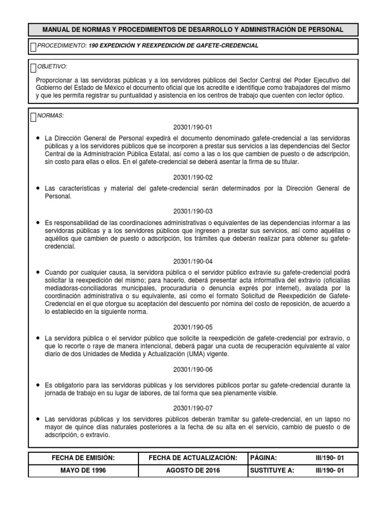 190 Ley 190 | PDF | Servidor (Computación) | Administración Pública
