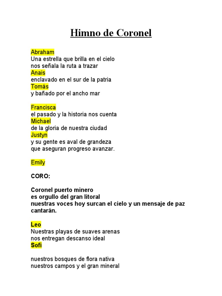Himno de Coronel | PDF
