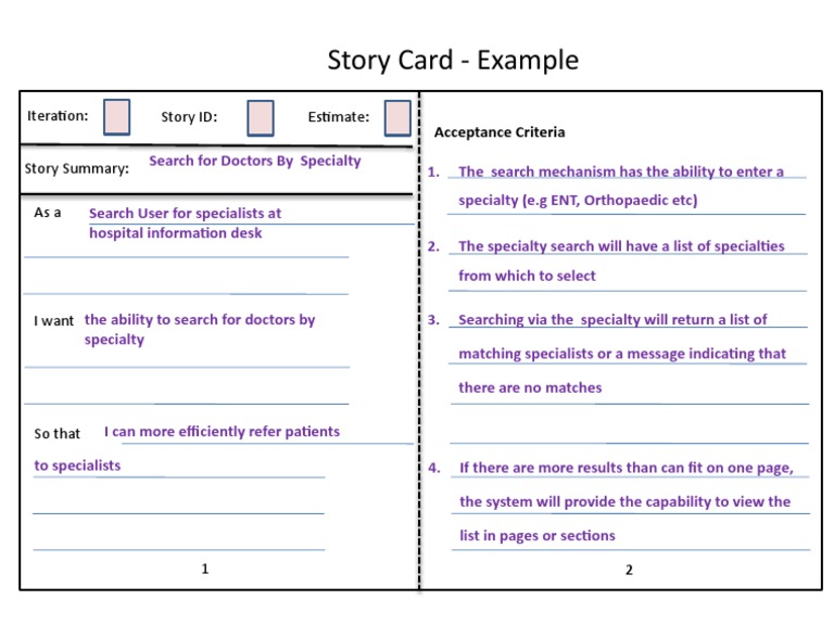 Agile Story Card Example | PDF