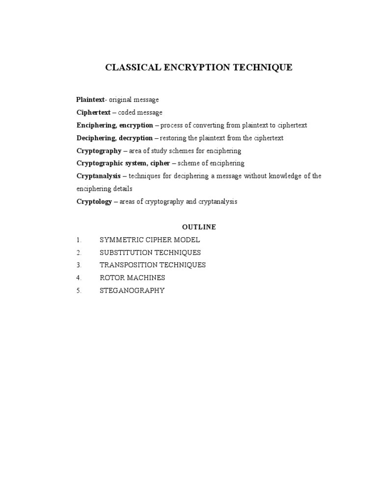 Cns Classical Encryption Technique | PDF | Cipher | Cryptography
