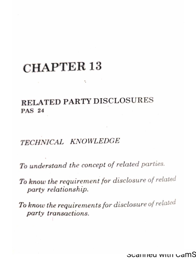 Chapter 13-Related Party Disclosures PAS 24 | PDF