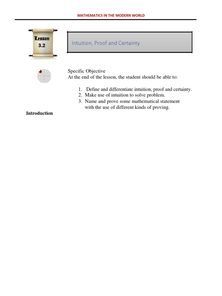 A Comprehensive Examination of Intuition, Proof, and Certainty in ...