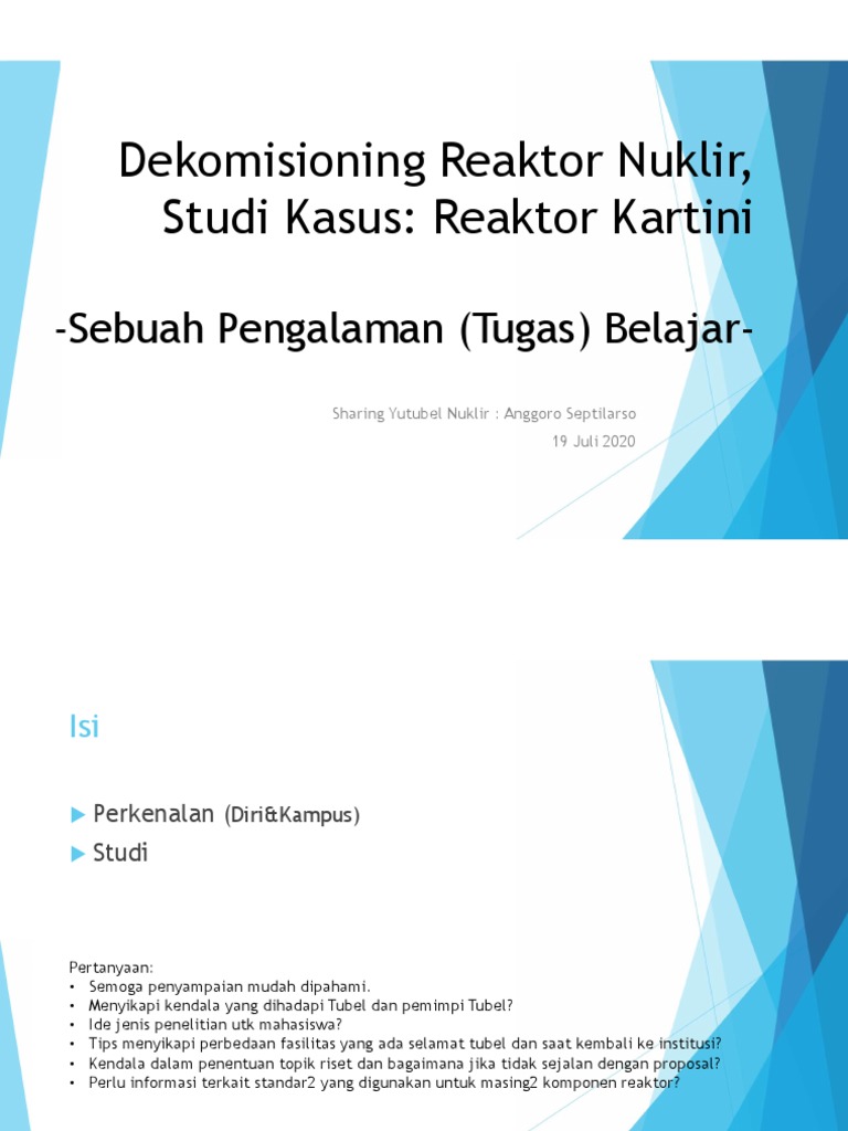 Final Sharing Yutubel Nuklir Anggoro 19juli2020 | PDF | Sains & Matematika | Teknologi & Rekayasa
