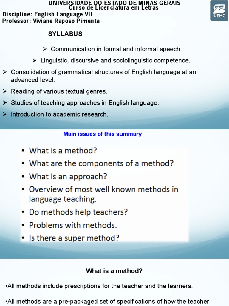 Slides Methods Approaches and Techniques | PDF | Pedagogy | Learning