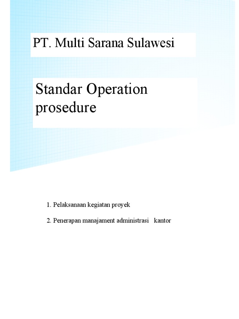 Sop PT MSS | PDF