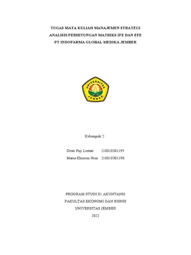 Analisis Matriks IFE dan EFE Indofarma | PDF