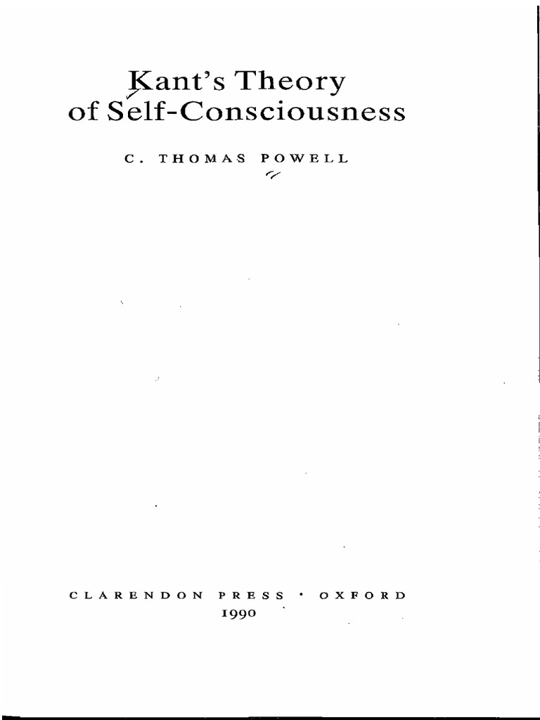 (Kant) Theory of Self Consciousness | PDF | Immanuel Kant | Rationalism