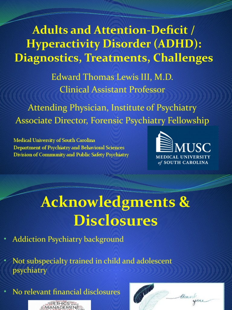 Adults and Attention-Deficit / Hyperactivity Disorder (ADHD ...