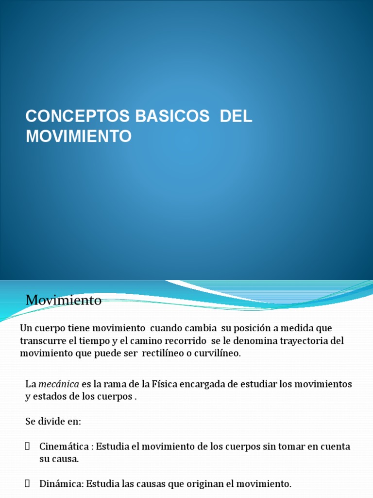 Conceptos Básicos del Movimiento | PDF