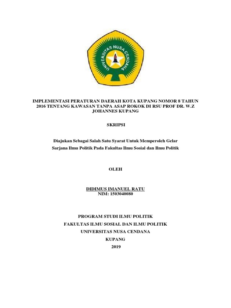 Implementasi Kawasan Tanpa Asap RSU Kupang | PDF | Karier & Perkembangan | Kajian Bahasa Asing