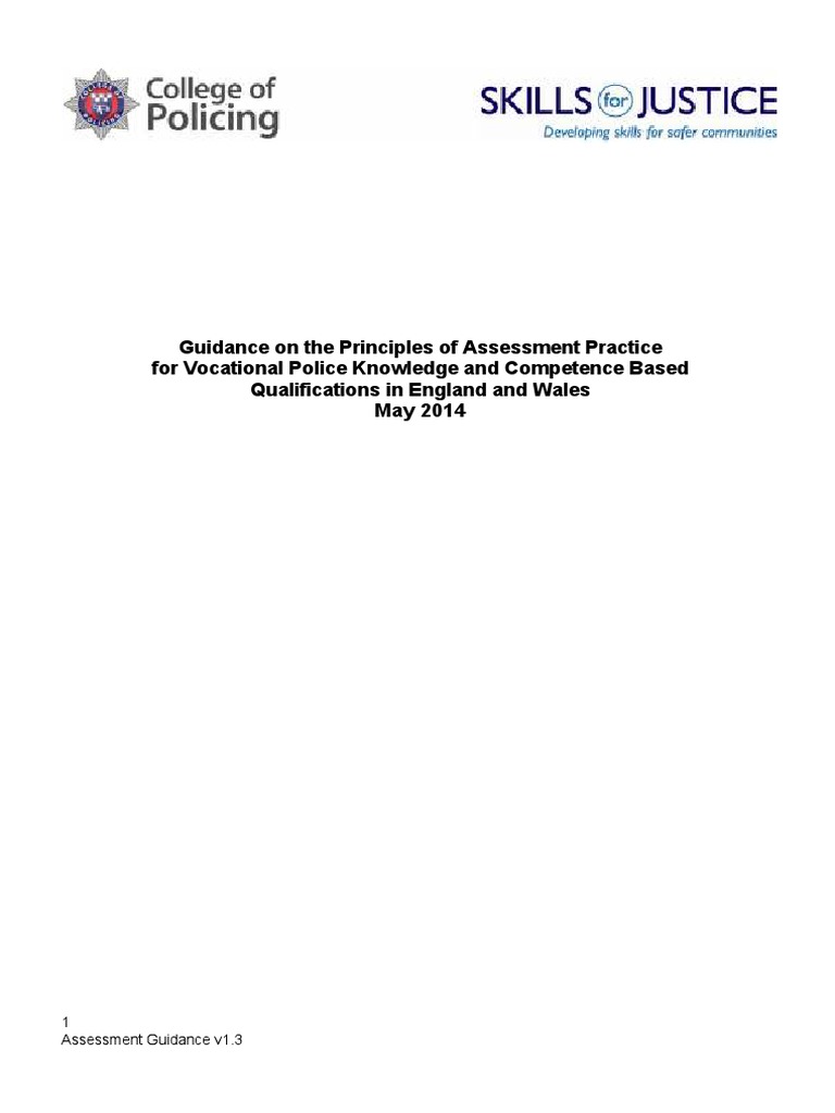 DAC Guidance On Police Assessment Principles v1.3 | PDF | Educational ...