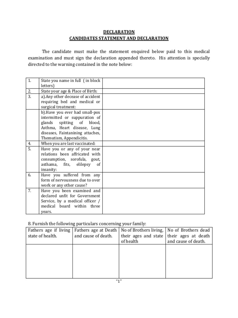 Declaration Candidates Statement and Declaration | PDF | Diseases And ...