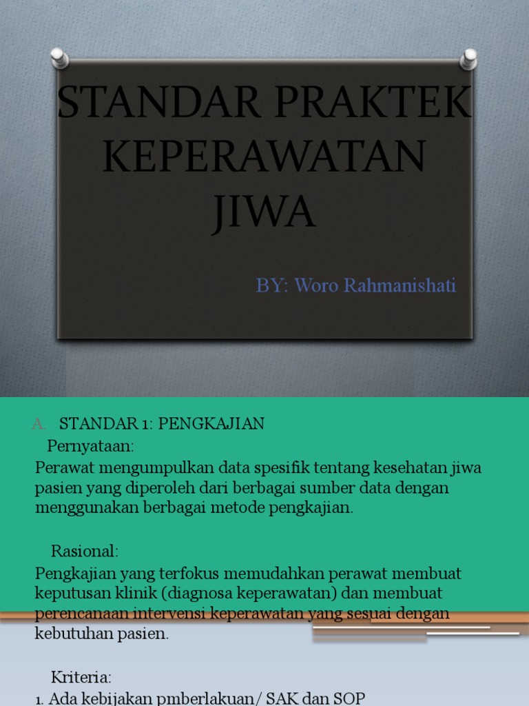 Standar Praktek Keperawatan Jiwa | PDF | Pengembangan Diri