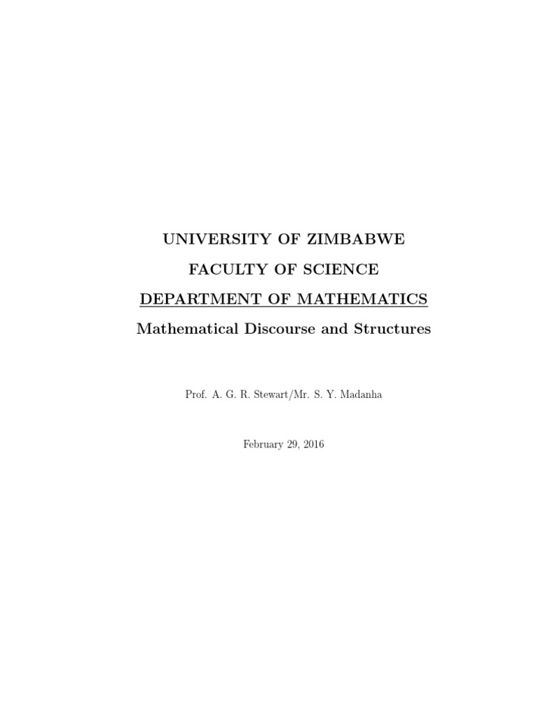Discourse Notes | PDF | Set (Mathematics) | Function (Mathematics)