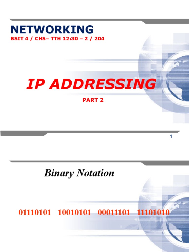 Networking - FINAL (IP Addressing) | PDF | Ip Address | Internet Architecture