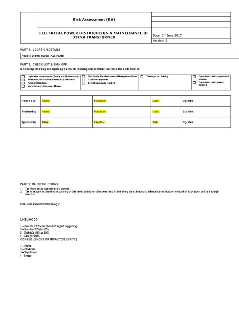 Maint of Transformer | PDF | Risk | Risk Assessment