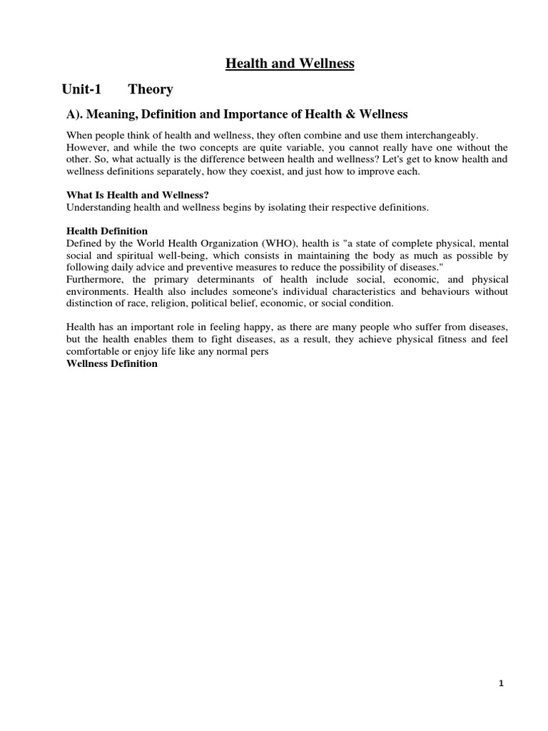 Health and Wellness Notes 1 Edite | Download Free PDF | Healthy Diet ...