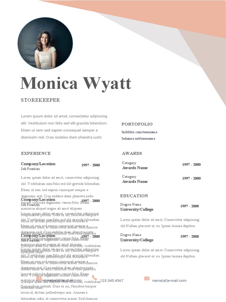 Storekeeper Resume Template | PDF