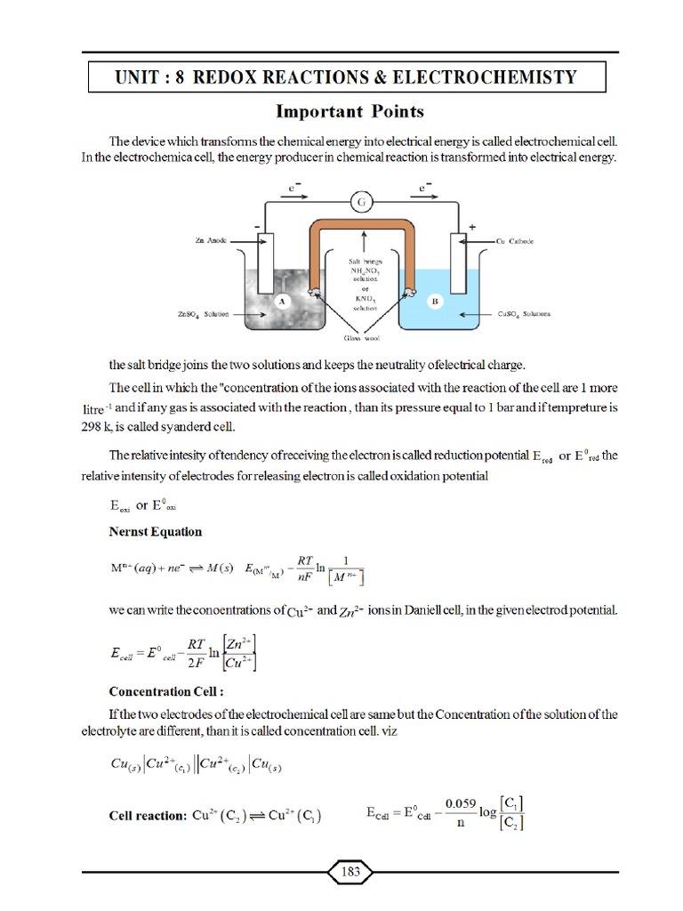 Redox Reactions & Electrochemisty | PDF | Electrochemistry | Redox