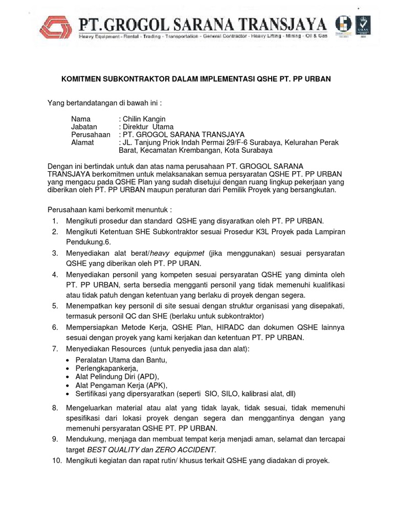 QSHE Commitment | PDF