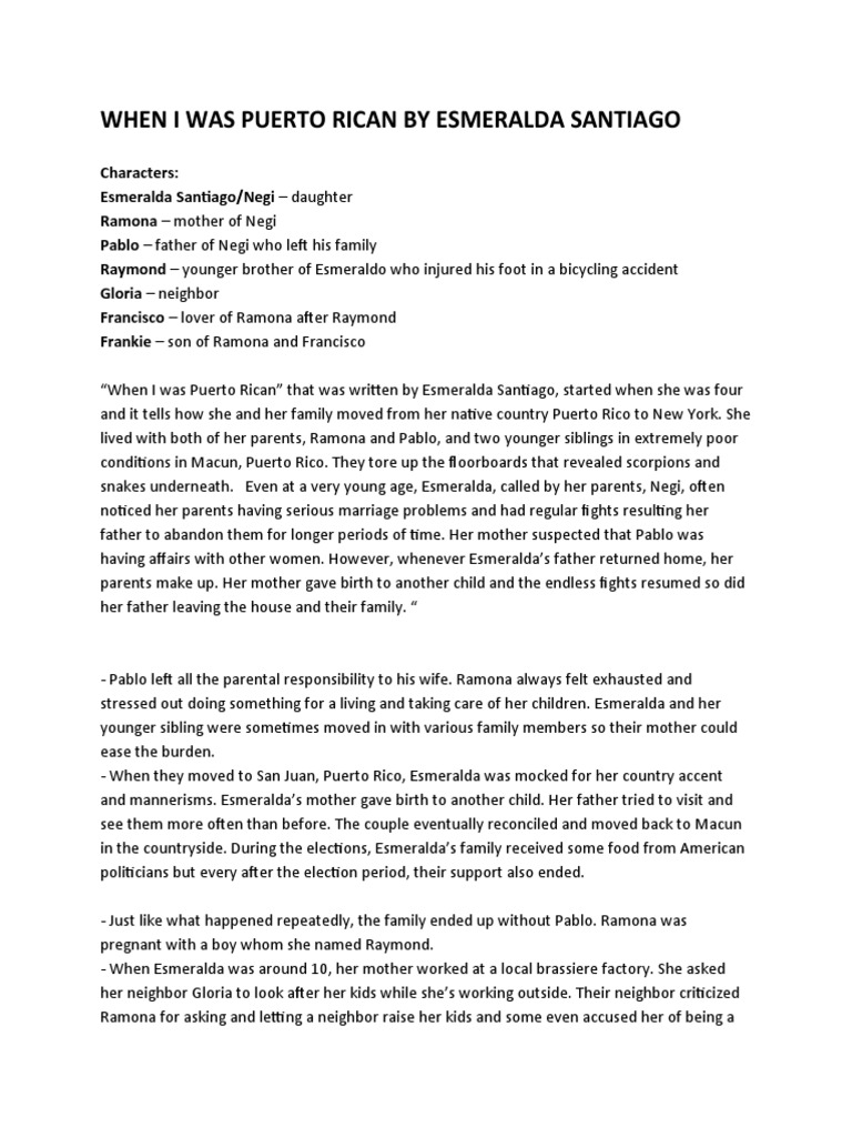 Esmeralda Santiago's Puerto Rican Journey | PDF