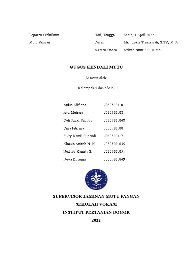 Kelompok 5&6 - AP2 - Tugas Mutu Pangan M8 | PDF