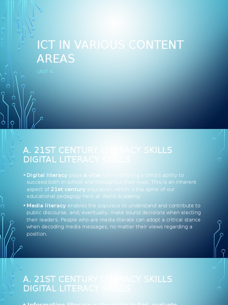 Ict in Various Content Areas: Unit 4 | Download Free PDF ...
