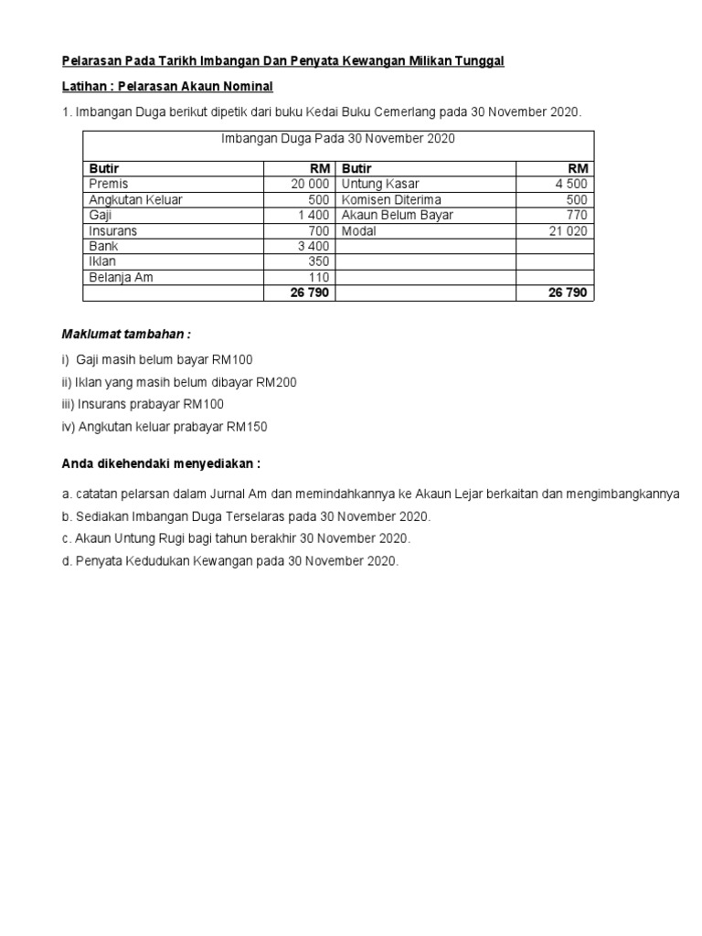 Pelarasan Akaun Nominal Tingkatan 4 | PDF | Pengelolaan Keuangan & Uang