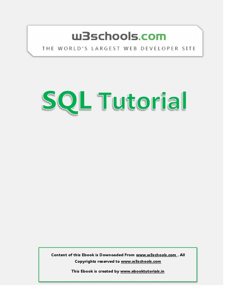 This Ebook Is Created by WWW - Ebooktutorials.in | PDF | Databases | Sql