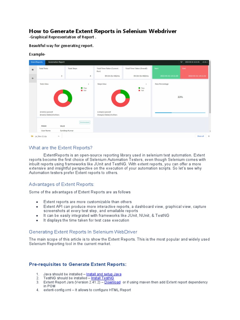 Generate Extent Report in Selenium | PDF | Selenium (Software ...