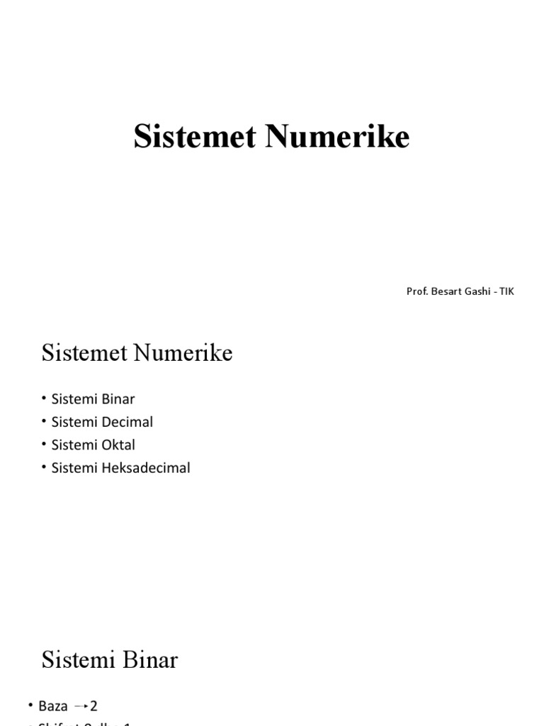 Sistemet Numerike | PDF