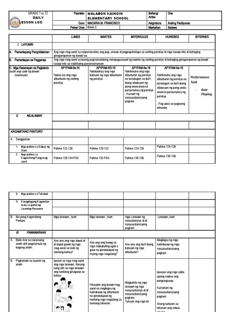 Ap DLL Week 15 | PDF