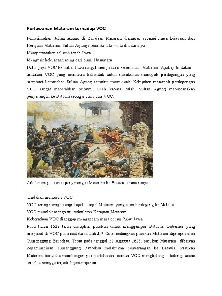 Perlawanan Mataram Terhadap VOC | PDF | Ilmu Sosial | Perjalanan
