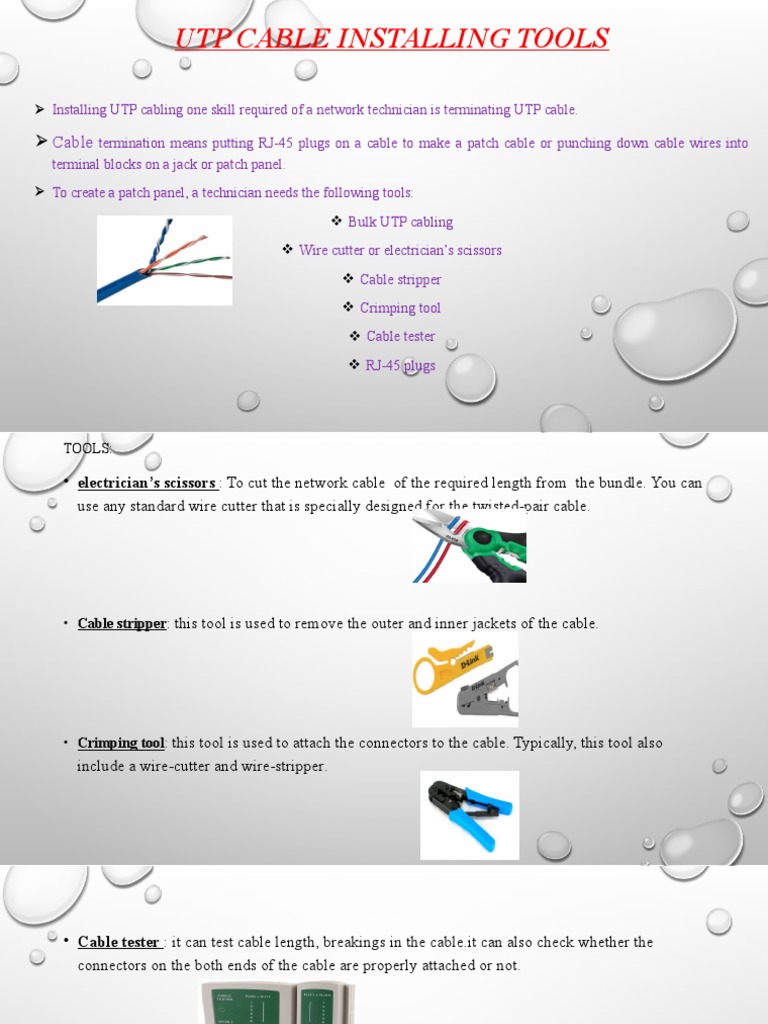 Essential Tools for UTP Cable Installation | PDF