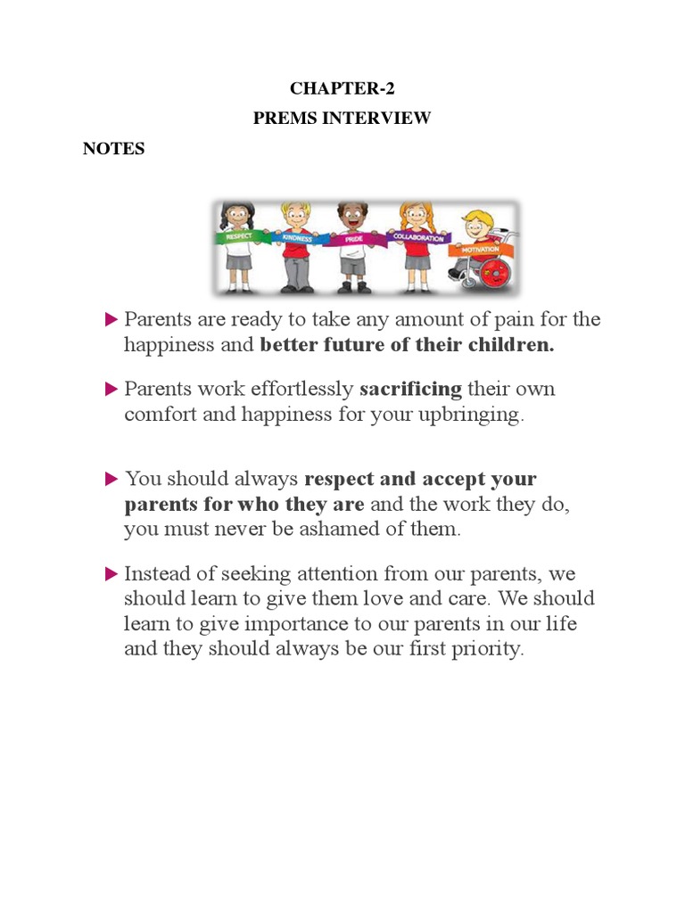 Prem's Interview (Notes) Grade-4 | PDF