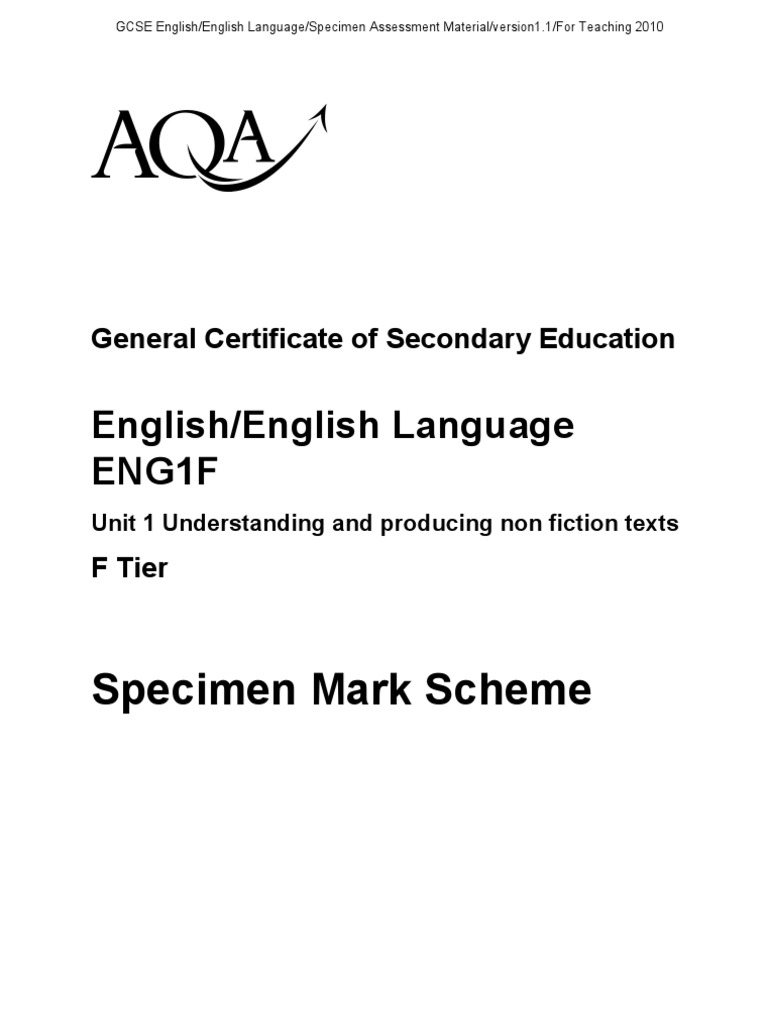 English Language Foundation Mark Scheme | PDF | Paragraph | English ...