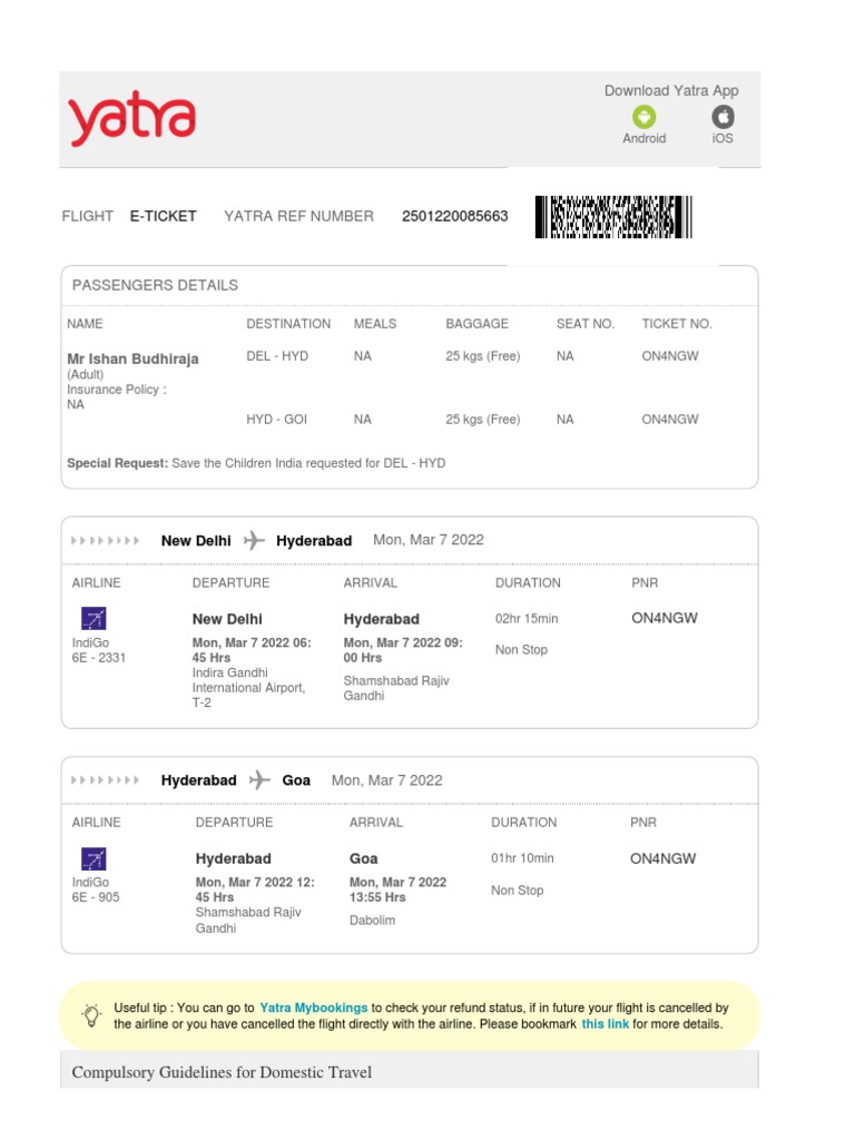 Flight ETicket 2501220085663 | PDF | Airport | Baggage