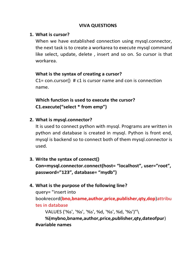 Viva Question For Board 220324 212056 | PDF | Computing | Computer ...