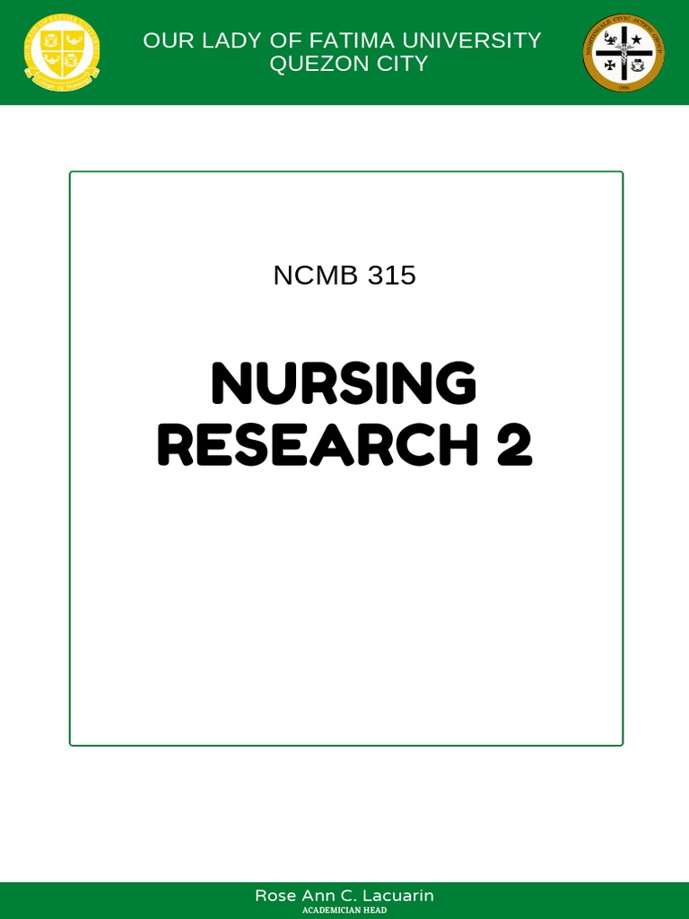 Nursing Research Fundamentals in NCMB 315 | PDF | Theory | Sampling ...