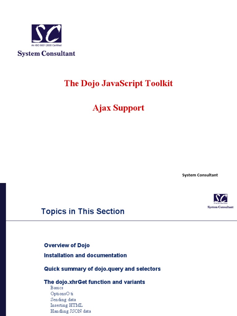The Dojo Javascript Toolkit Ajax Support System Consultant Pdf J Query Humancomputer 3947