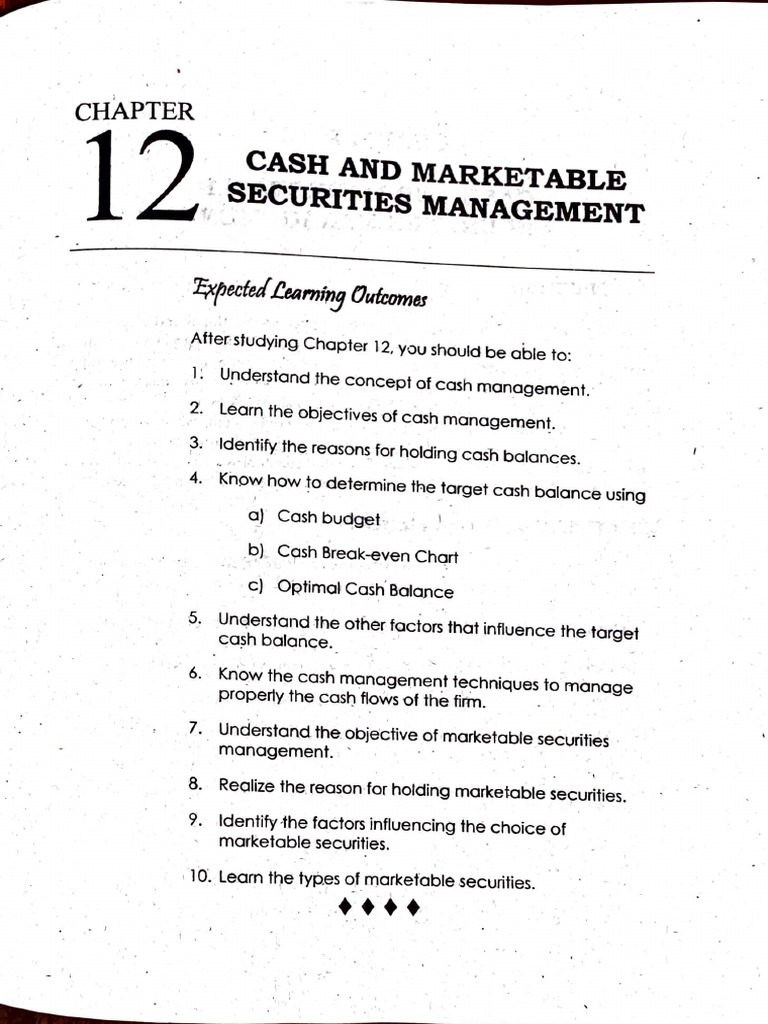 Chapter 12 Financial Management by Cabrera | PDF