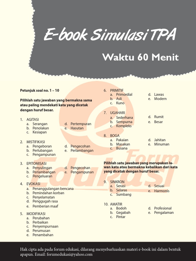 E-Book Simulasi Tpa | PDF