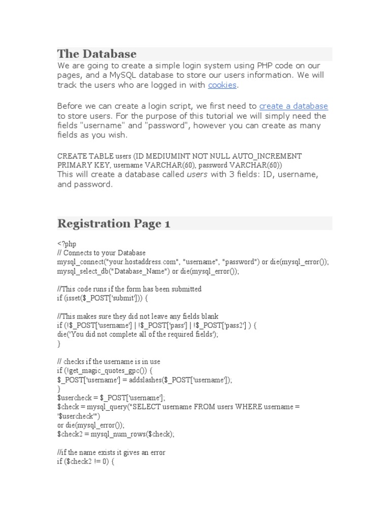 Login Script | PDF | Login | Http Cookie
