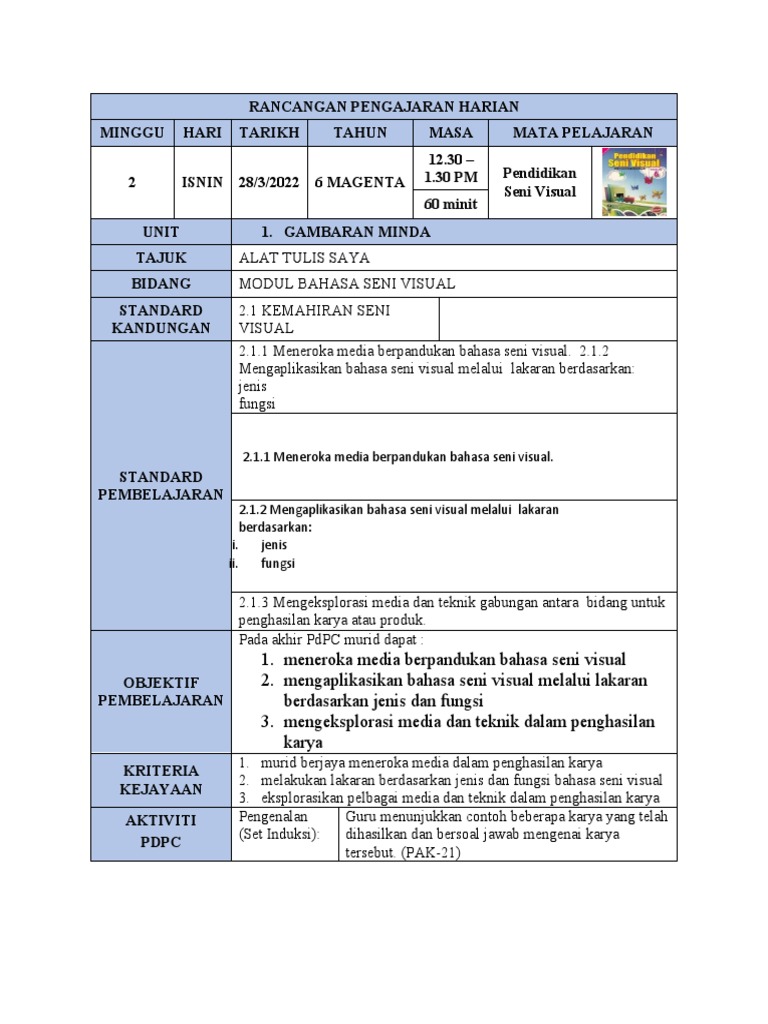RPH PSV 6 Minggu 2 | PDF