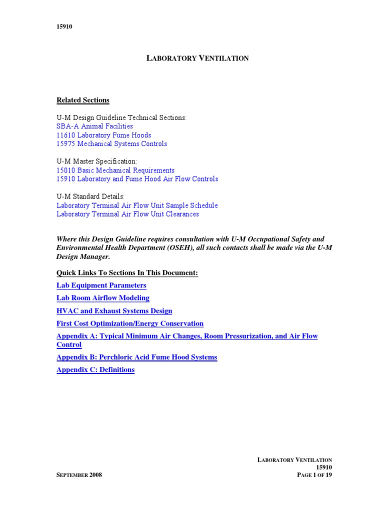 Labatory Ventilation | PDF | Duct (Flow) | Ventilation (Architecture)