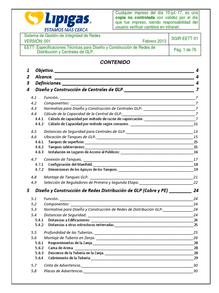Sistema de Gestión de Integridad de Redes LIPIGAS | PDF | Gases | Presión