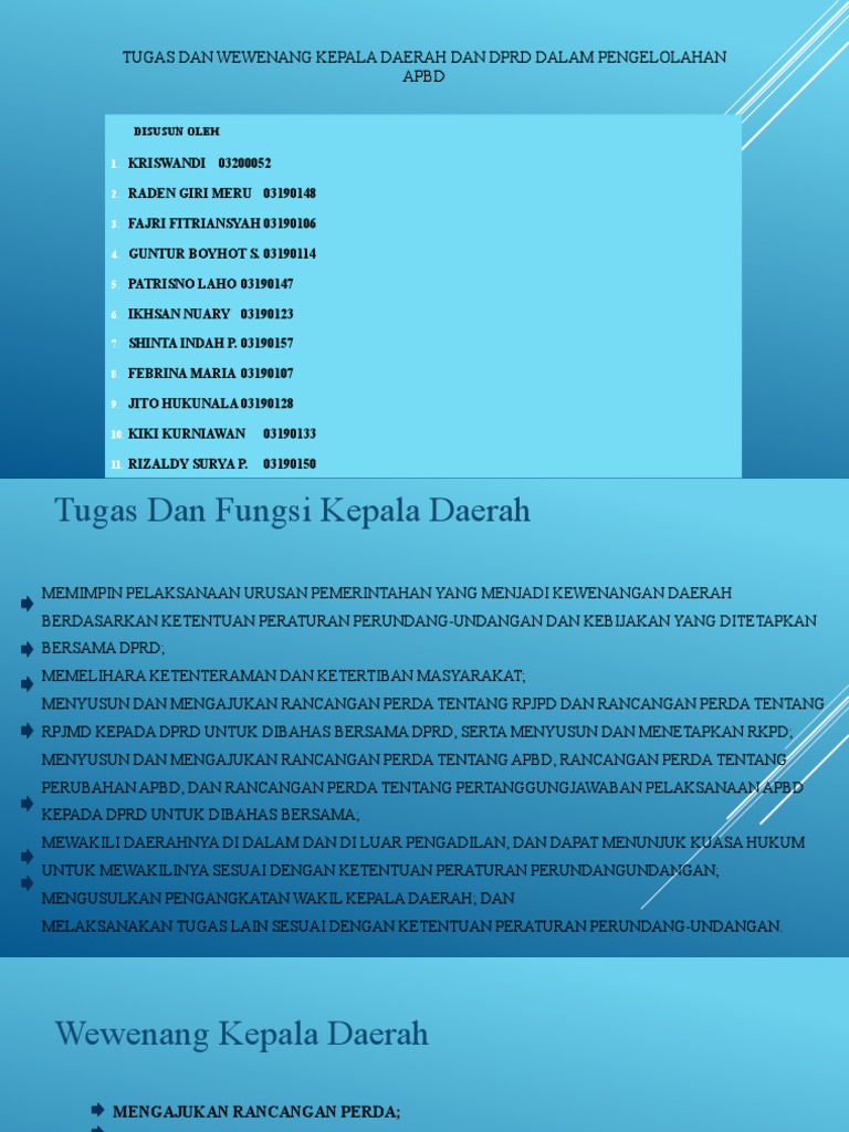 Tugas Dan Wewenang Kepala Daerah Dan DPRD Dalam | PDF Tugas Dan Wewenang Kepala Daerah Dan DPRD Dalam | PDF
